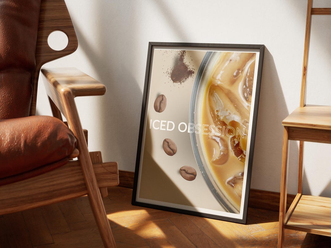 Iced Coffee Poster: Modern Cafe Art, Latte Lover Gift (digital Download ...
