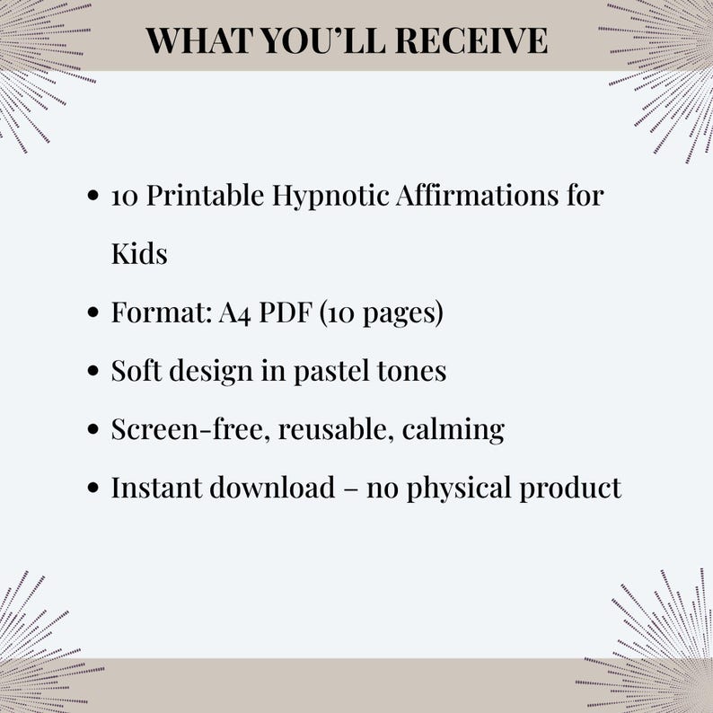 Printable Bedtime Affirmations for Kids | Hypnosis-inspired Calm Cards ...