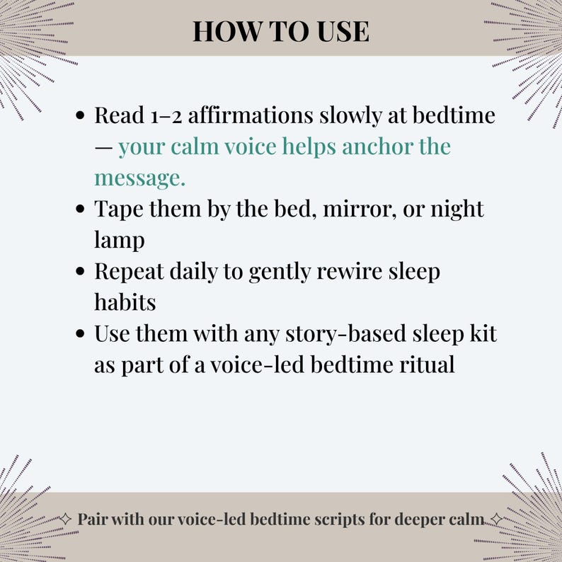 Printable Bedtime Affirmations for Kids | Hypnosis-inspired Calm Cards ...