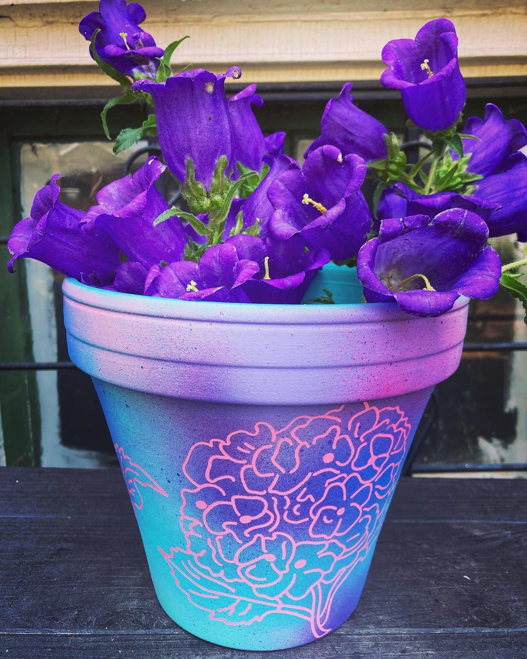 Hydrangea Haze Planter Pot - Etsy