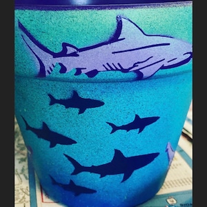 Shark Infested Waters Planter Pot Set - Etsy