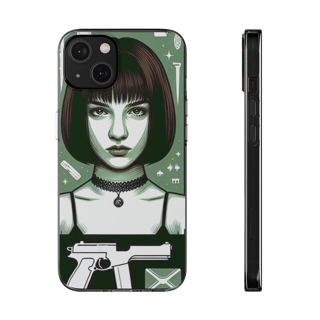 Leon Movie Mathilda Green Flower Pot Weapon Soft Phone Case, Gift for ...