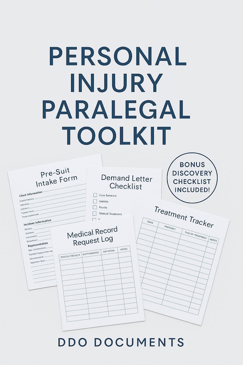 Personal Injury Paralegal Toolkit | Editable Legal Templates ...