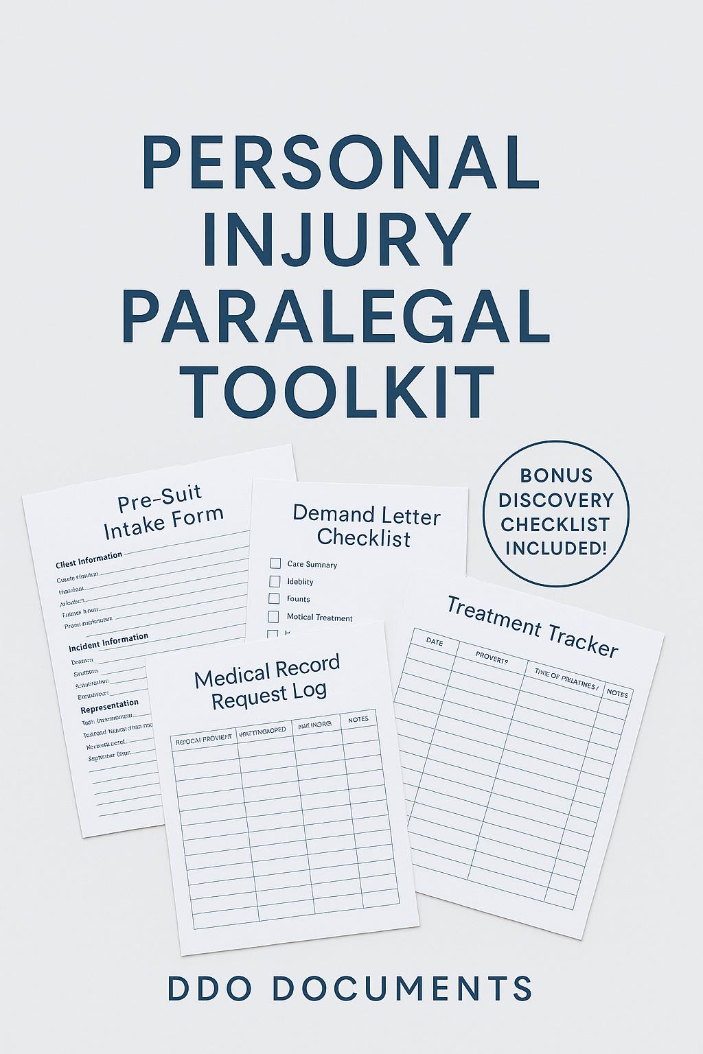 Personal Injury Paralegal Toolkit | Editable Legal Templates ...