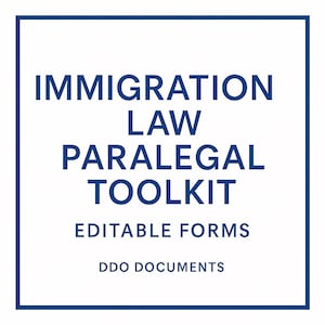 Immigration Law Paralegal Toolkit | Editable Legal Templates ...