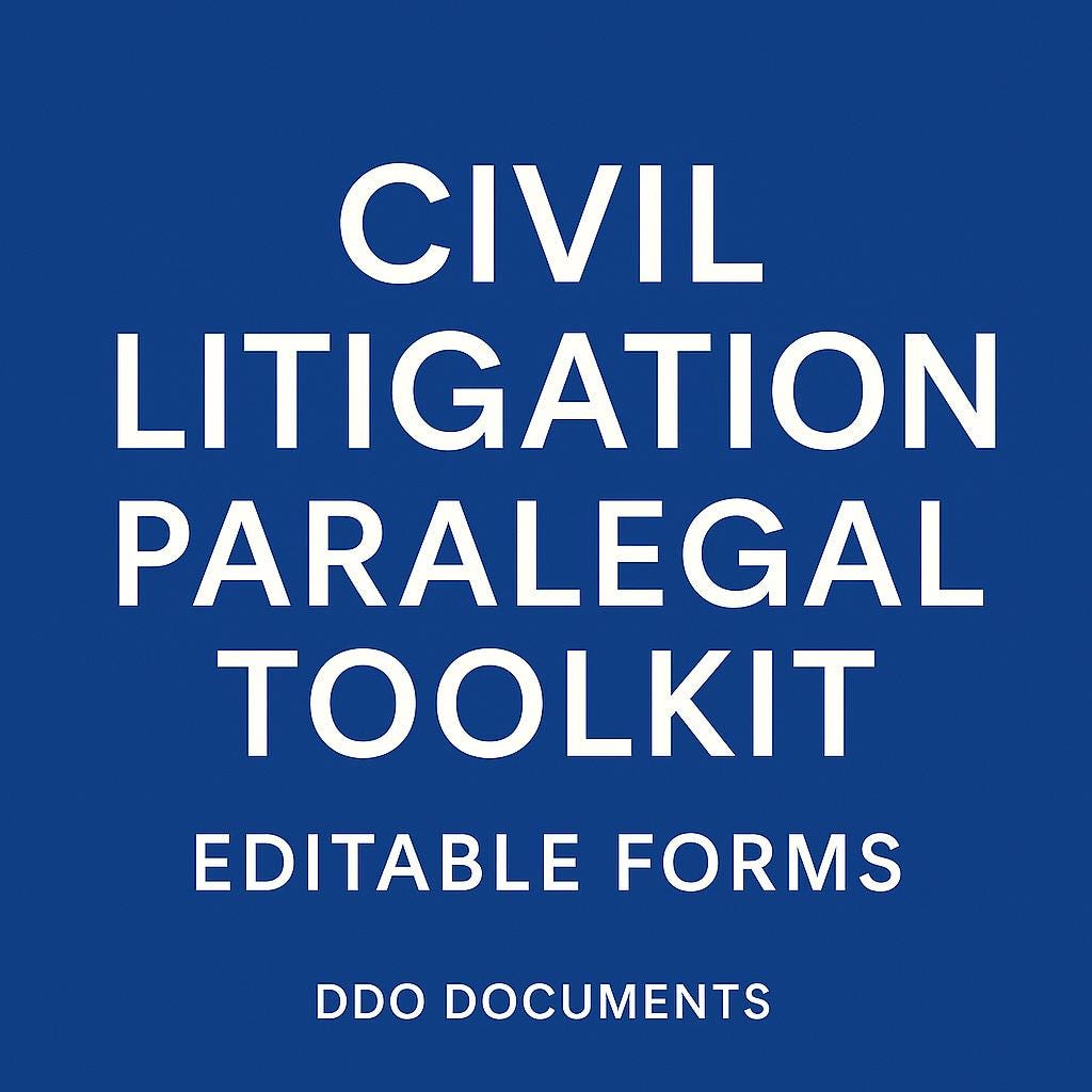 Civil Litigation Paralegal Toolkit | Editable Legal Templates ...