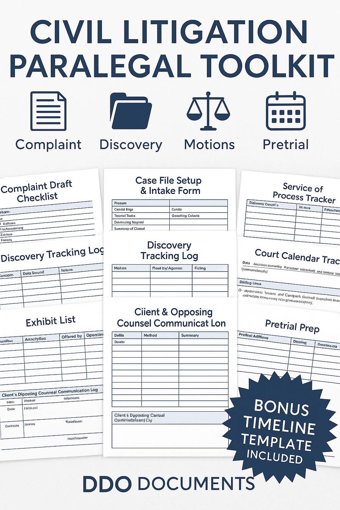 Civil Litigation Paralegal Toolkit | Editable Legal Templates ...