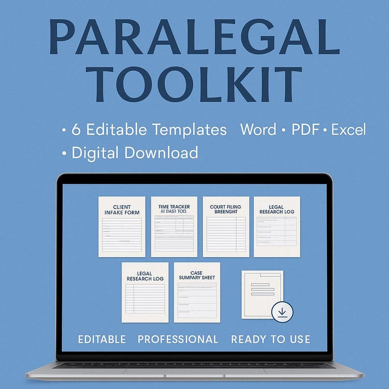 Paralegal Toolkit | Editable Legal Templates + Printables | Checklists ...