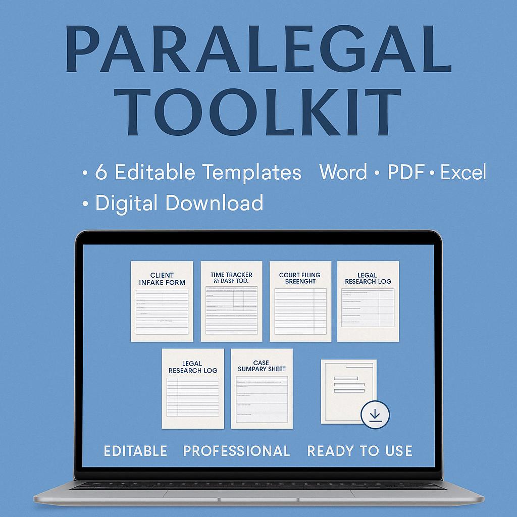 Paralegal Toolkit | Editable Legal Templates + Printables | Checklists ...