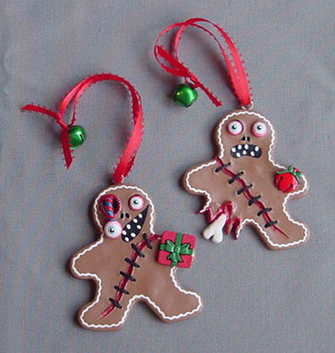 Zombie Gingerbread Men Creepy Cute Handmade & Handpainted Set | Etsy