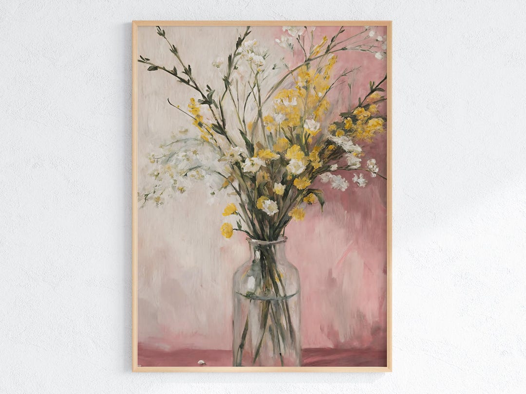 Elegant Bouquet, Vintage Still Life Digital Print, Serene Vintage Wall ...