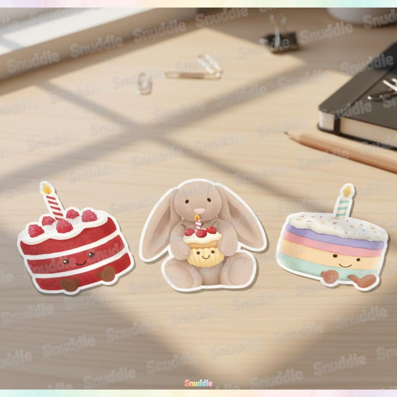 Plushie Cake Clipart Set: Transparent Background, Stickers ...