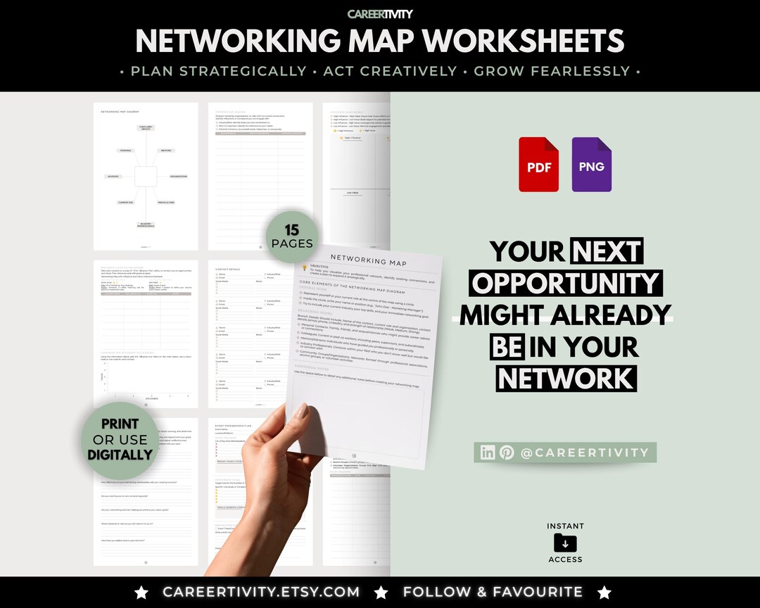 Networking Map Worksheets | Personal & Professional Development ...