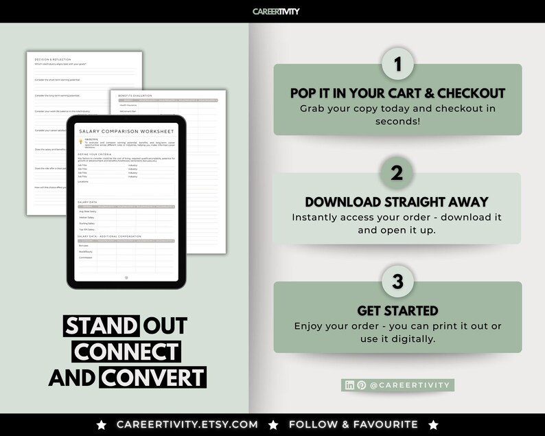 Salary Comparison Worksheet | Personal & Professional Development ...