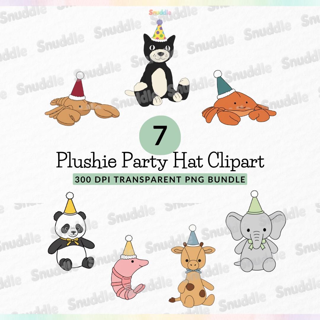 Plushie Party Hat Clipart: Transparent Background, Stickers ...