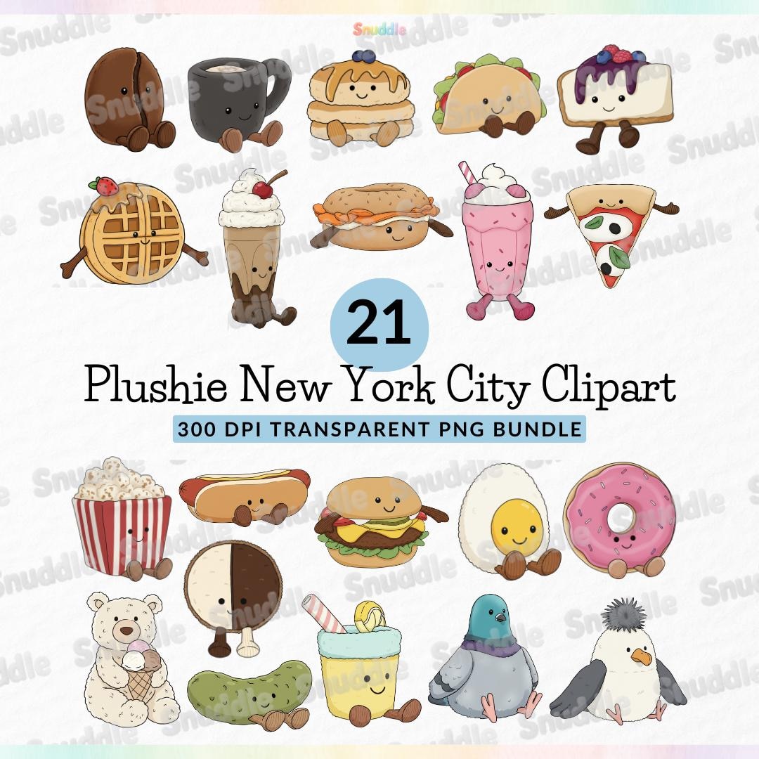 Plushie NYC Clipart Set: Transparent Background, Stickers, Scrapbooking ...