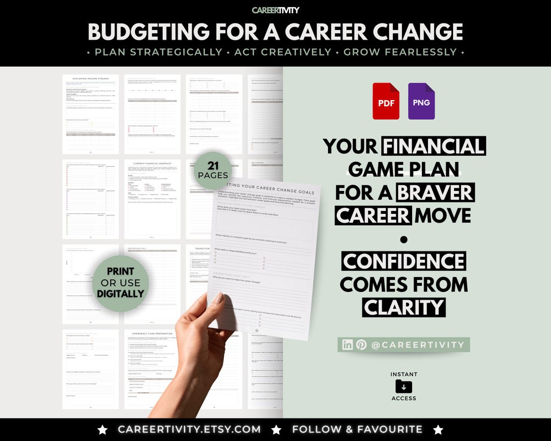 Budgeting for a Career Change Worksheets: Financial Plan Toolkit ...