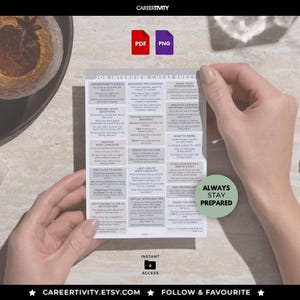 Job Interview Cheat Sheet | Getting Hired | Tips & Guide | Interview ...