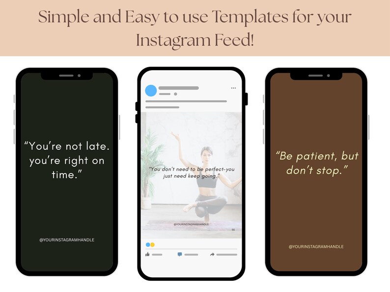 Motivational Instagram Quote Templates: Editable Canva Social Media ...