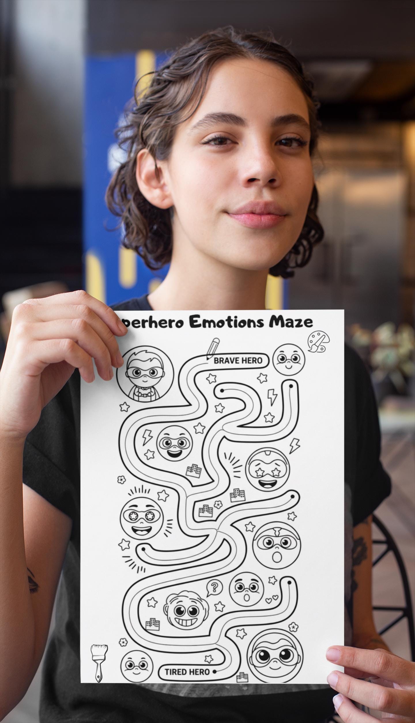 Superhero Emotions Maze Coloring Page: Kids Printable Worksheet (PDF ...