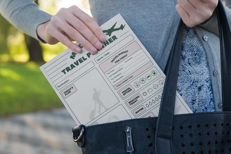 Printable Travel Planner | Daily Trip Budget Sheet | Travel Itinerary ...