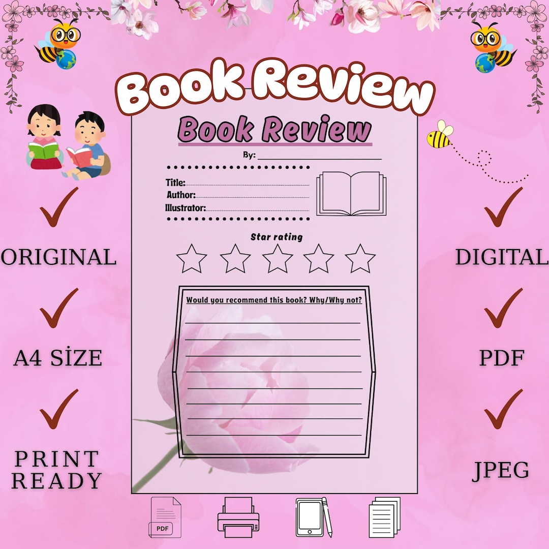 Printable Book Review Template for Kids | Student Reading Log (PDF) - Etsy