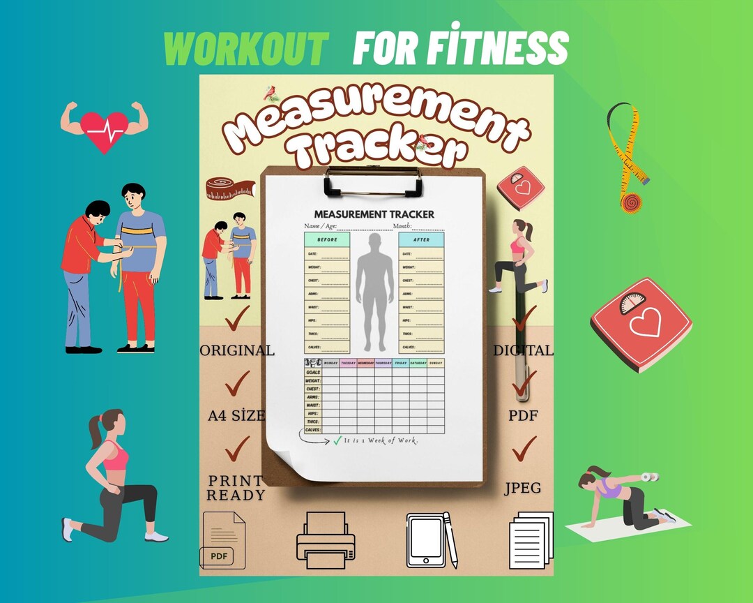 Measurement Chart, Body Measurement, Weight Tracker, Fitness Tracker ...