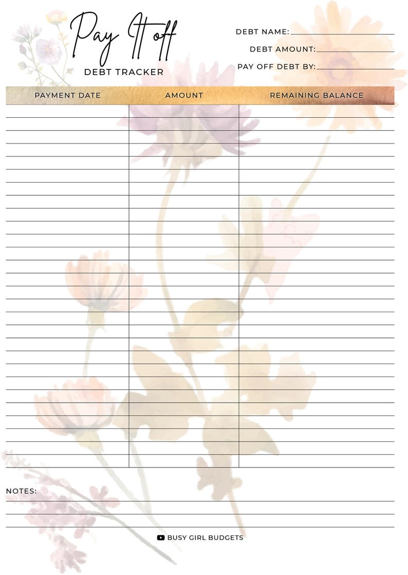Debt Progress Tracker | Printable PDF or Good Notes Template - Etsy