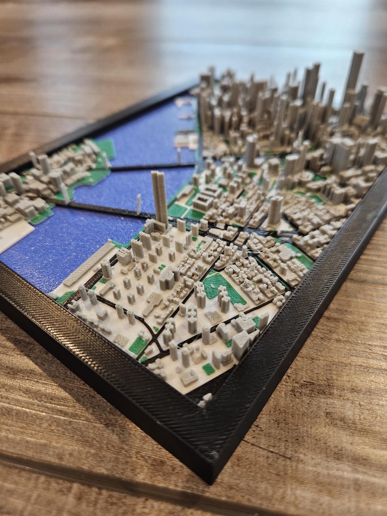 3D Printed Manhattan Topography – NYC Desk Model (7.5x5.5 Inches) - Etsy