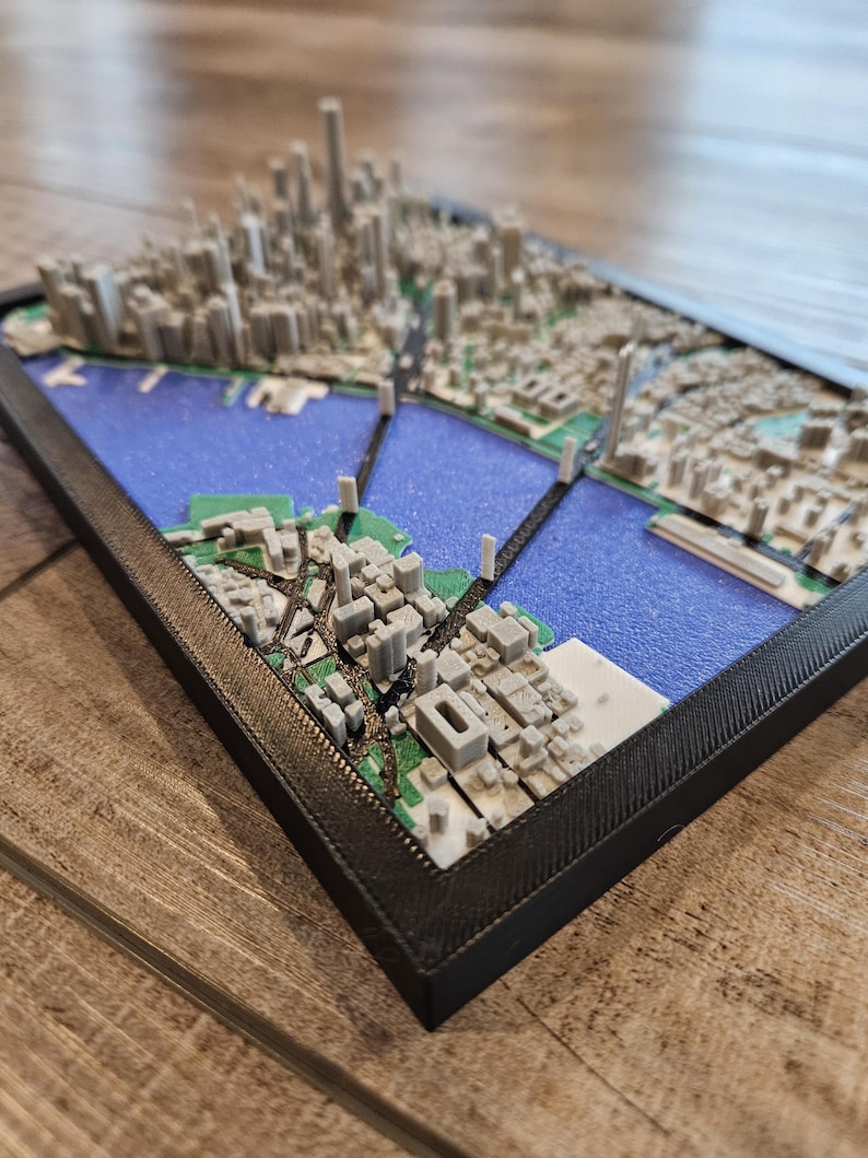 3D Printed Manhattan Topography – NYC Desk Model (7.5x5.5 Inches) - Etsy