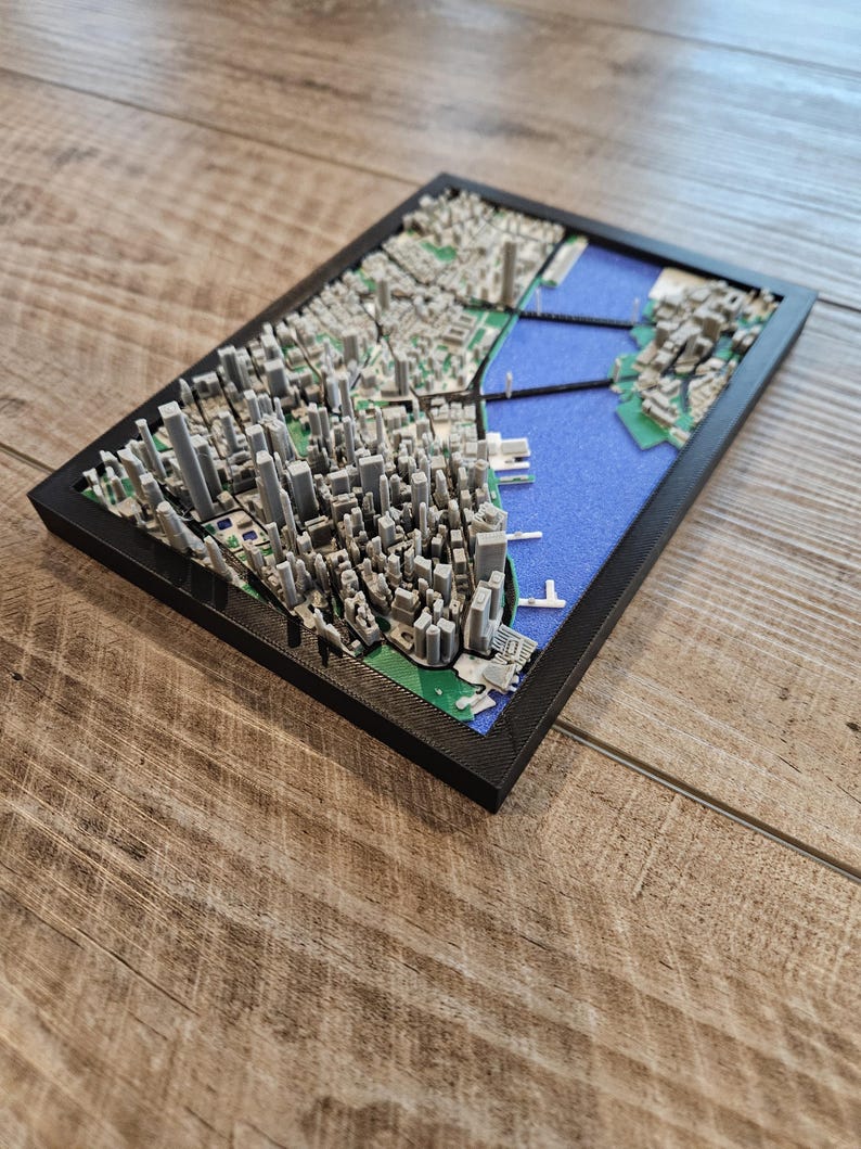 3D Printed Manhattan Topography – NYC Desk Model (7.5x5.5 Inches) - Etsy