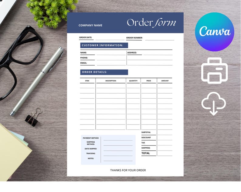 Editable Bakery Order Form: Cake, Cookie, Macaron Template (printable ...