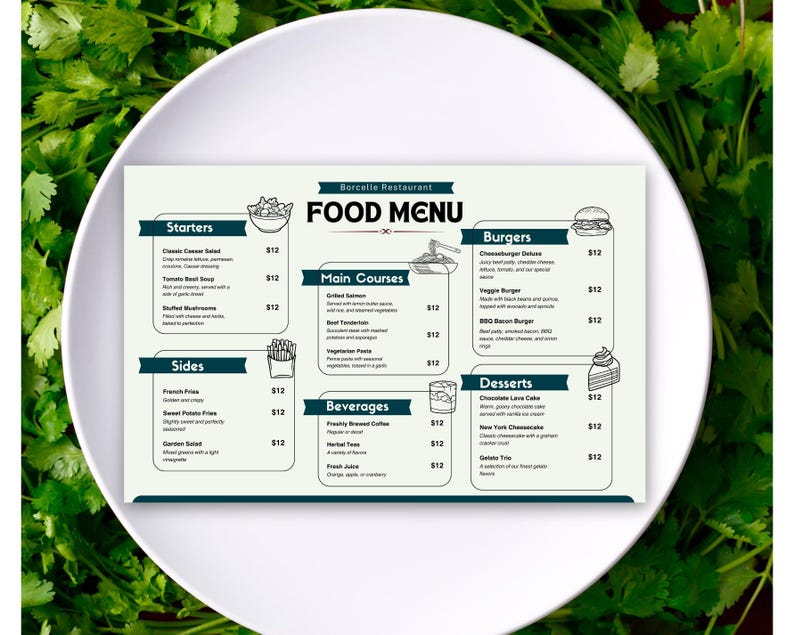Editable Cafe Menu Template: Coffee Shop, Bakery, Brunch (printable PDF ...