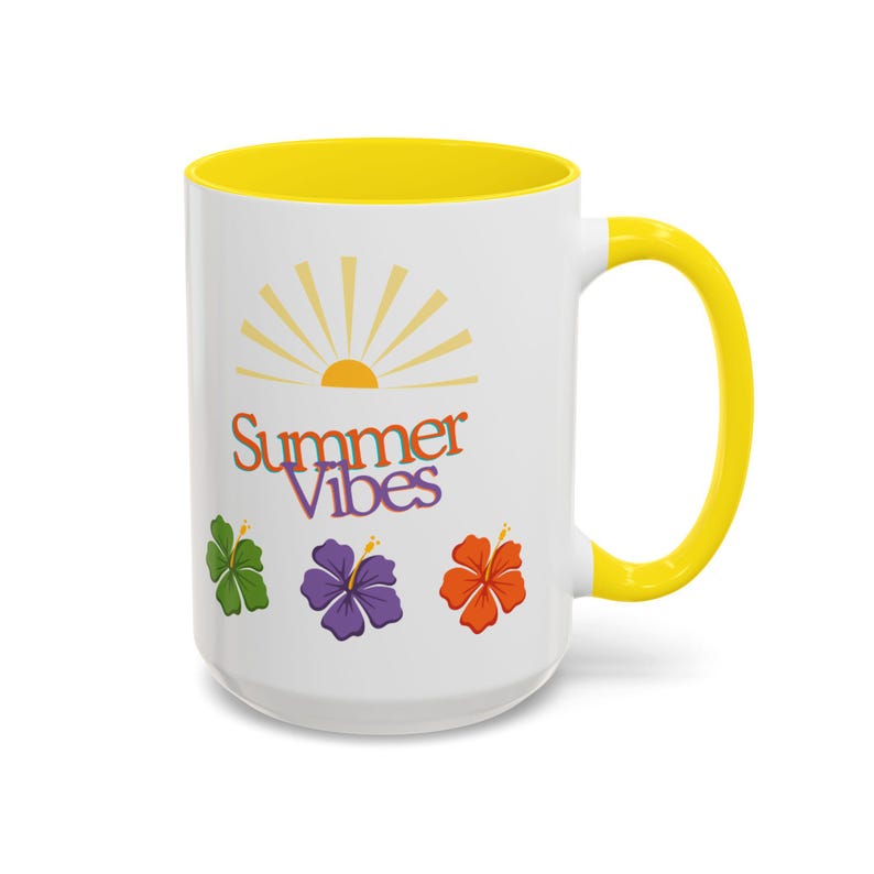 Summer Vibes Accent Mug | Hawaiian Flowers Mug | Gift for Coffee Lovers ...