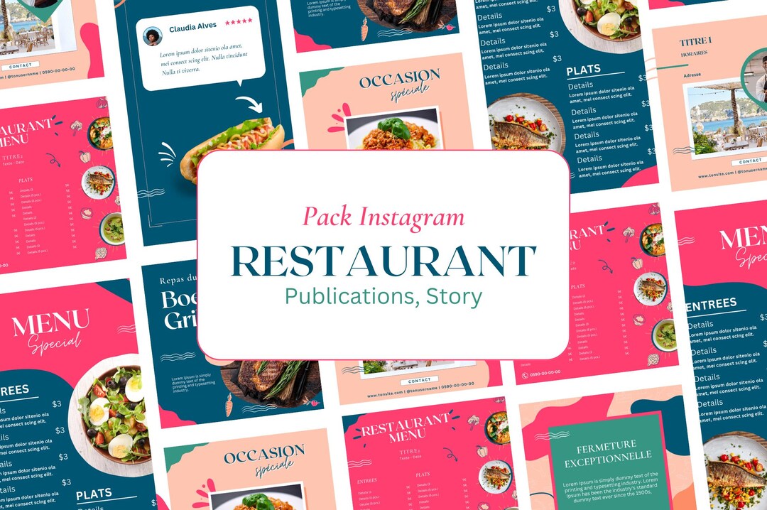 Canva Instagram Templates for Restaurants – Appetizing Menus, Stories ...