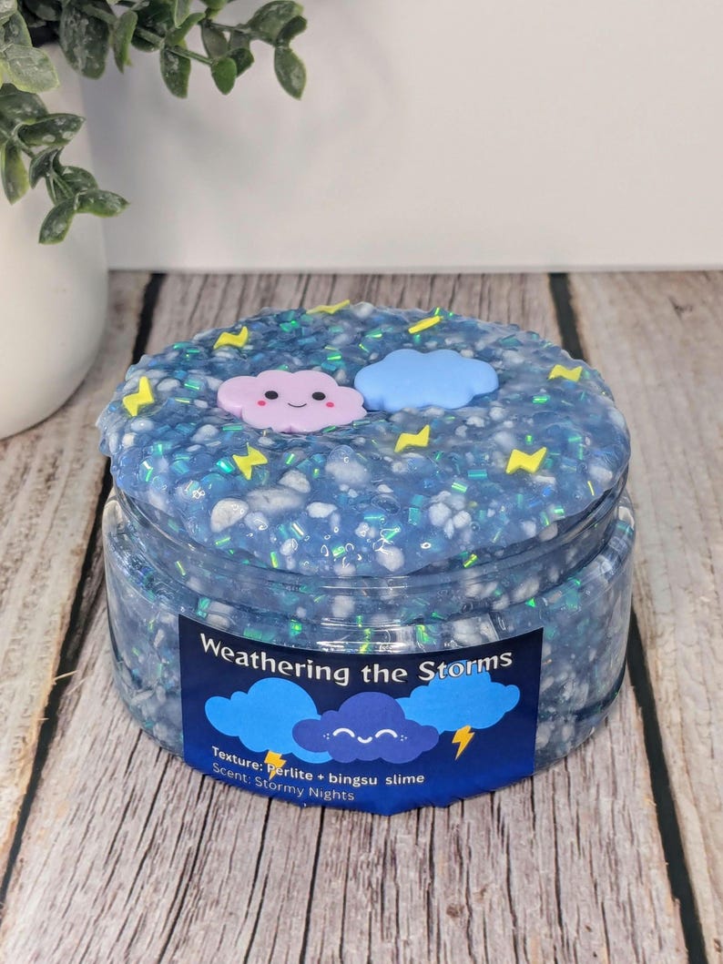 Weathering the Storm Crunchy Slime: Blue Perlite Bingsu With Cloud ...