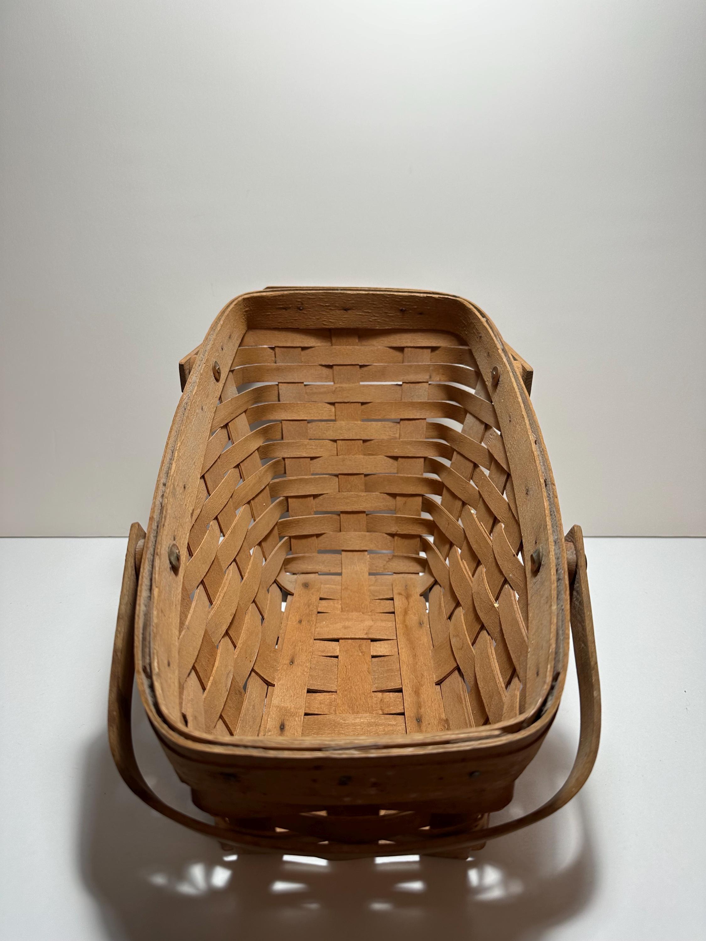 Vintage Handwoven Signed Slant Angle Longaberger Basket - Etsy