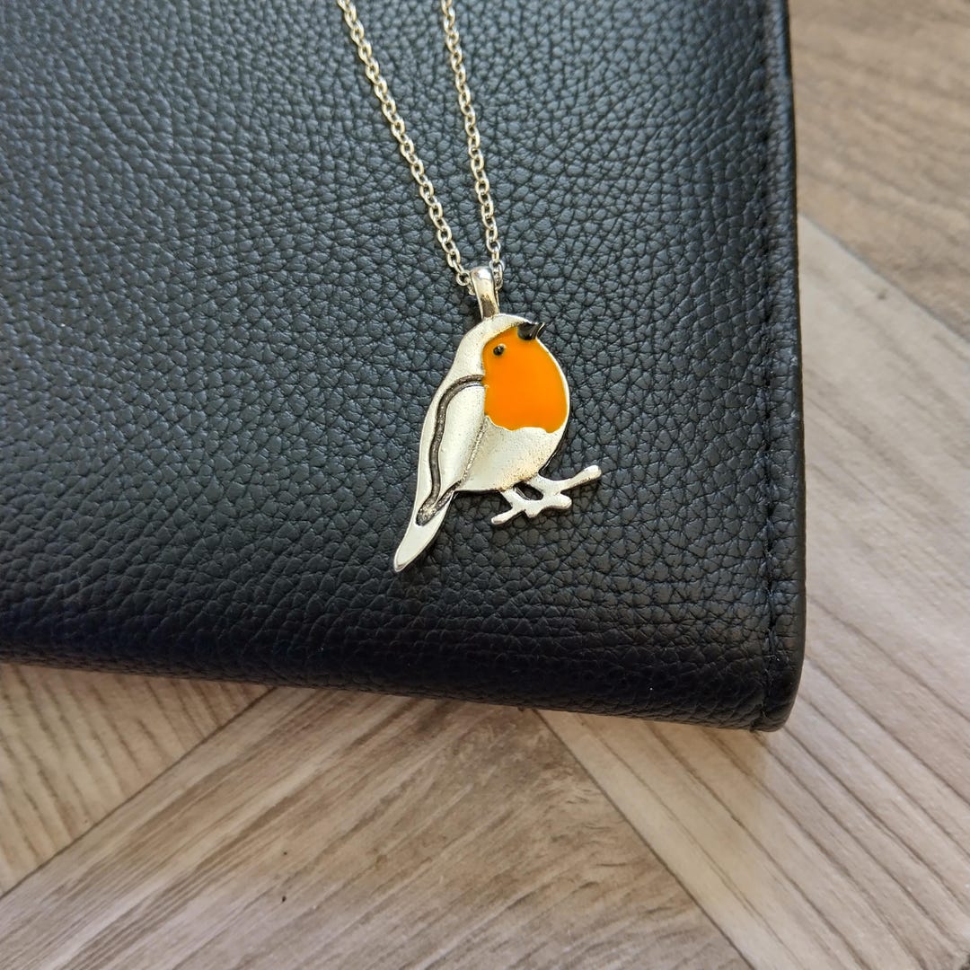 Silver Robin Necklace, Animal Bird Pendant Jewellery, Nature Inspired ...
