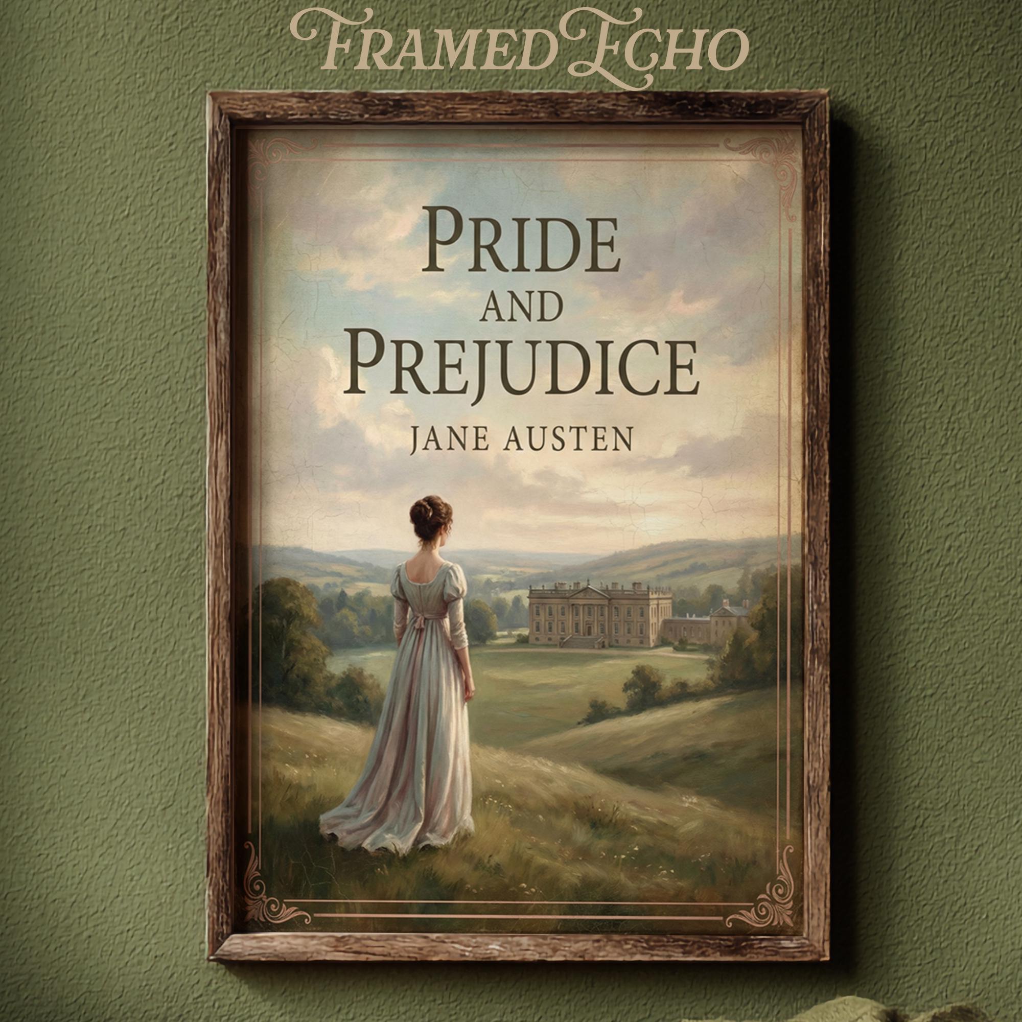 Pride and Prejudice Book Cover Art, Vintage Pemberley Landscape ...