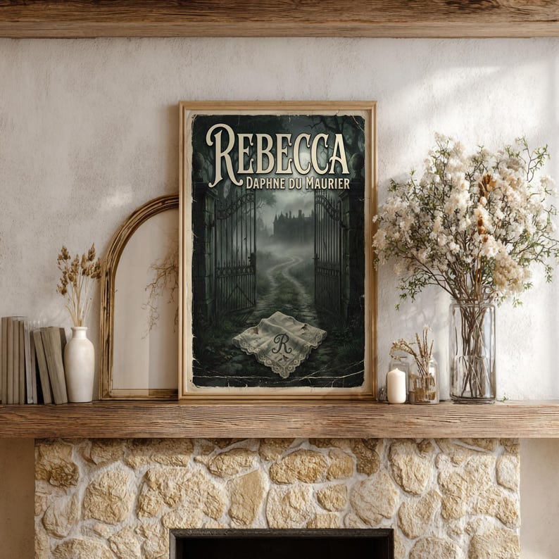 Rebecca Book Cover Art, Gothic Manderley Print, Dark Academia Poster ...