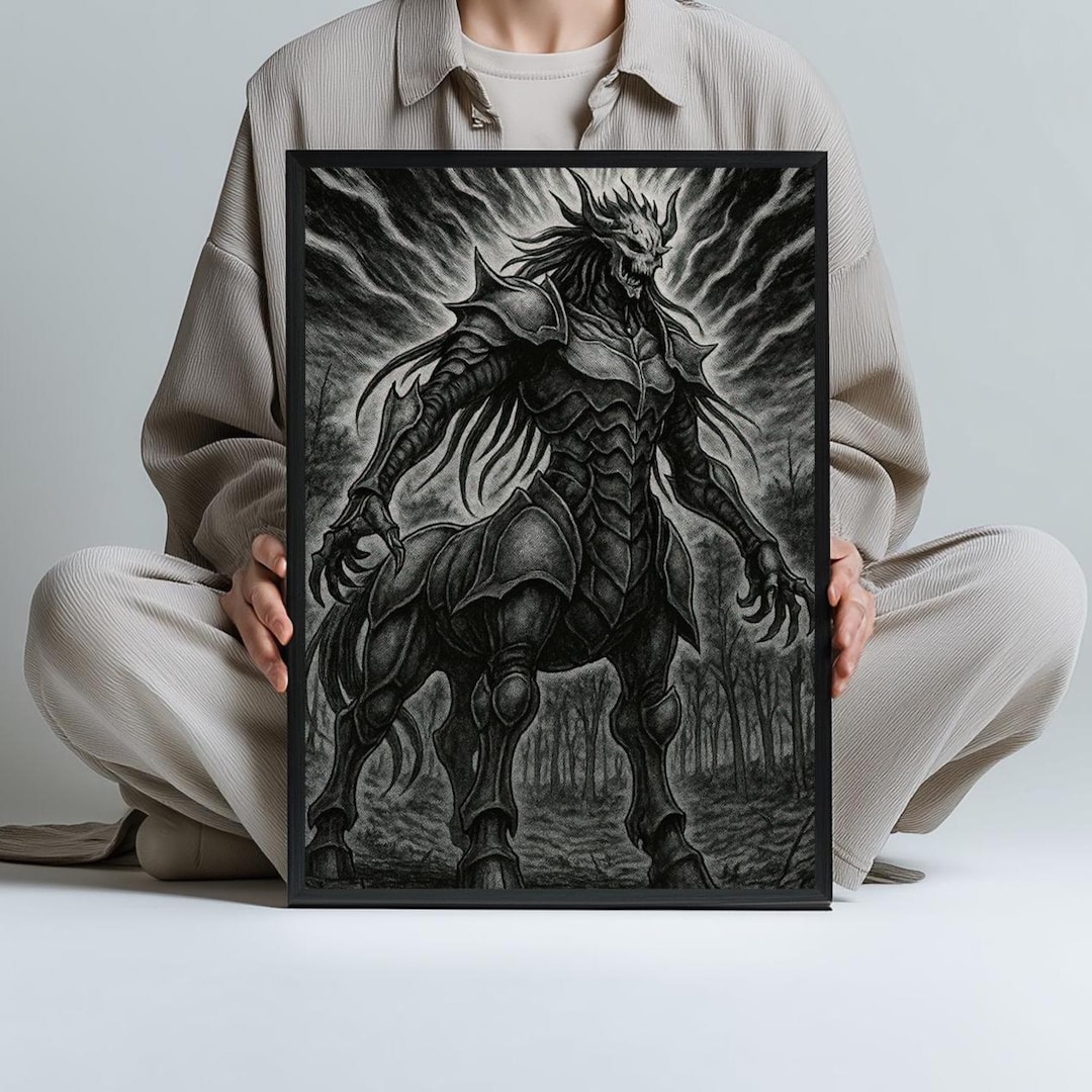 Yoma Monster Poster Claymore Dark Fantasy Wall Art Anime Inspired Demon ...