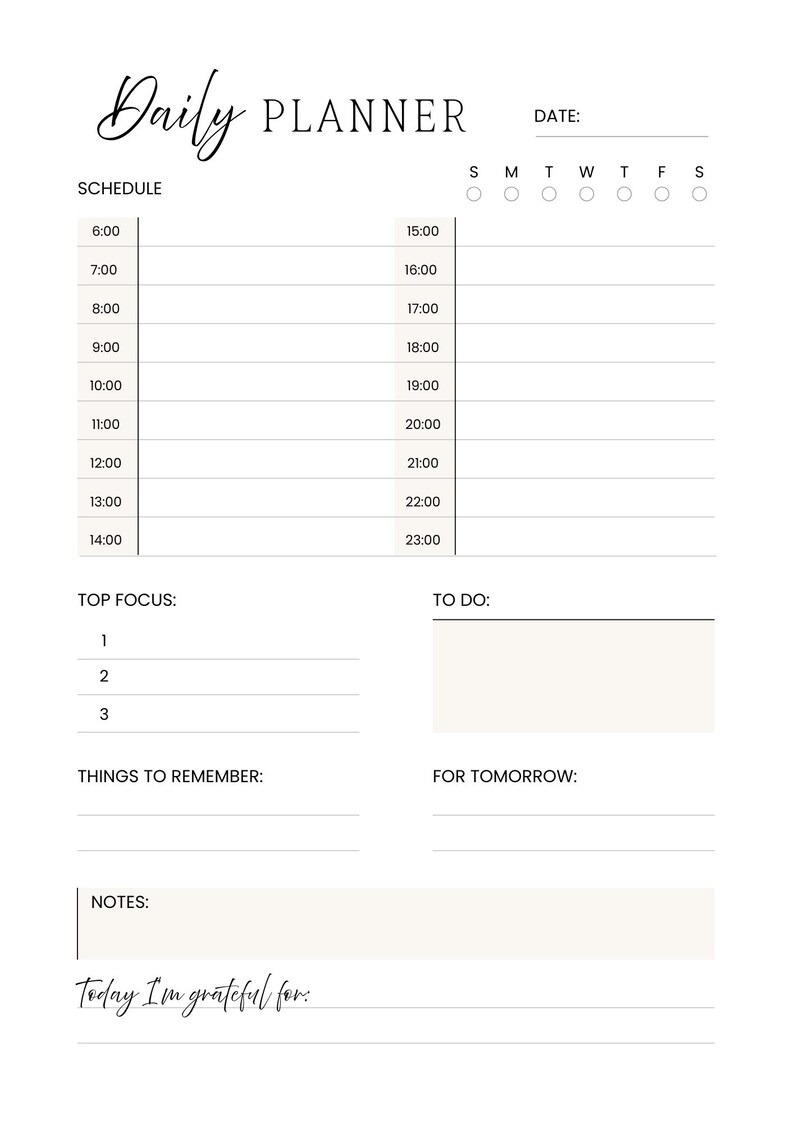 ADHD Planner Printable Set - Daily Planner, Weekly Planner, Monthly ...