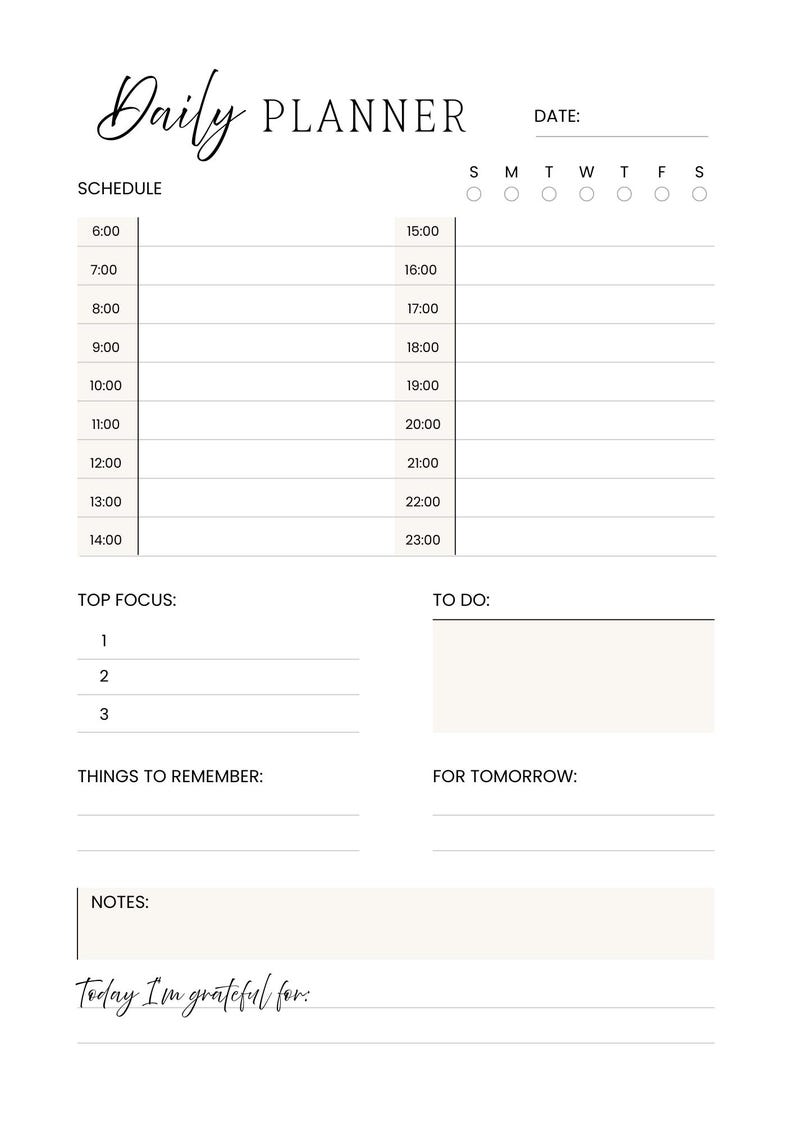 ADHD Planner Printable Set - Daily Planner, Weekly Planner, Monthly ...