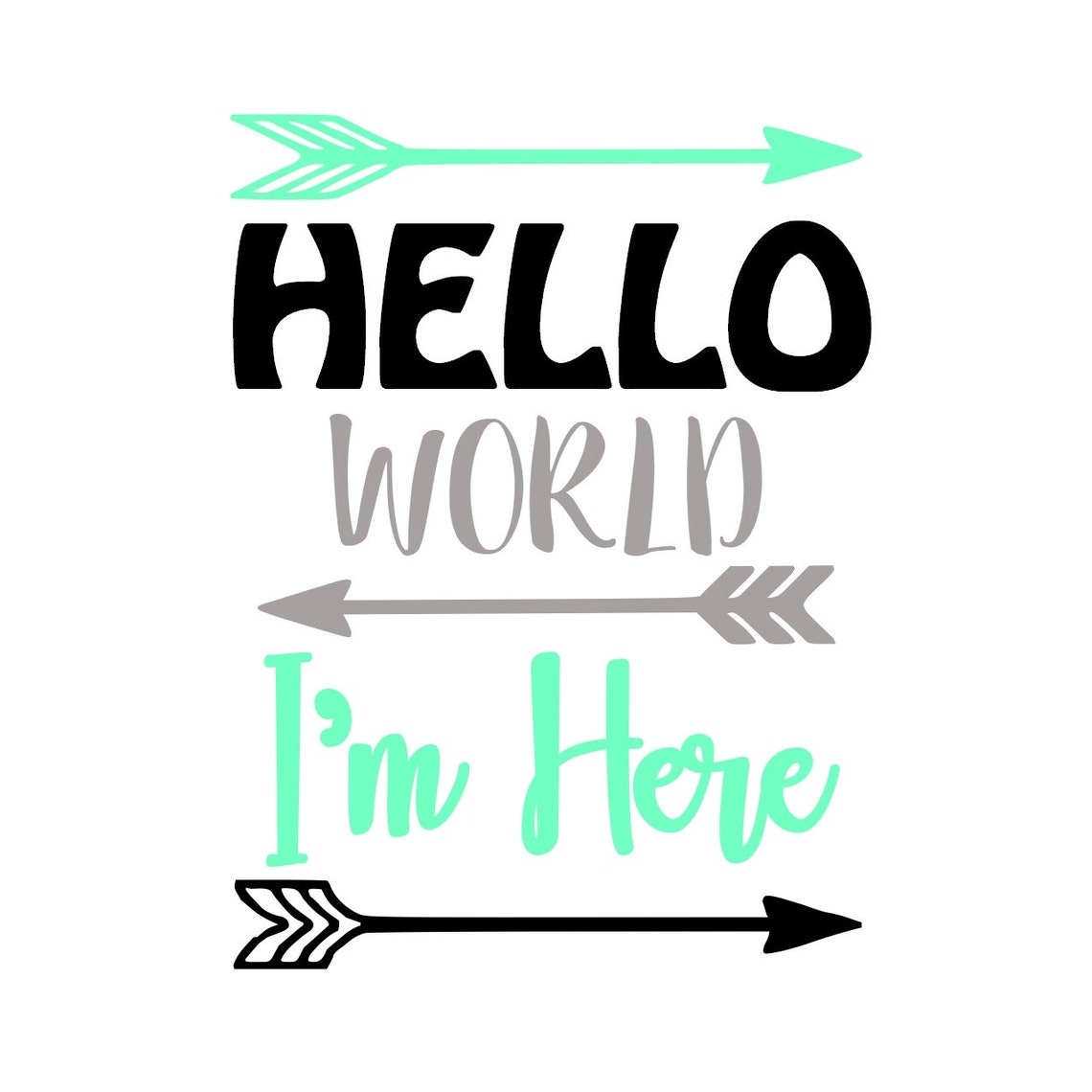Hello World I'm Here Design SVG PNG JPG Eps Cut - Etsy