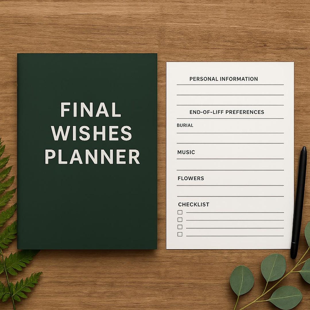 Final Wishes Planner. End of Life Planner. Mens Final Wishes Planner - Etsy