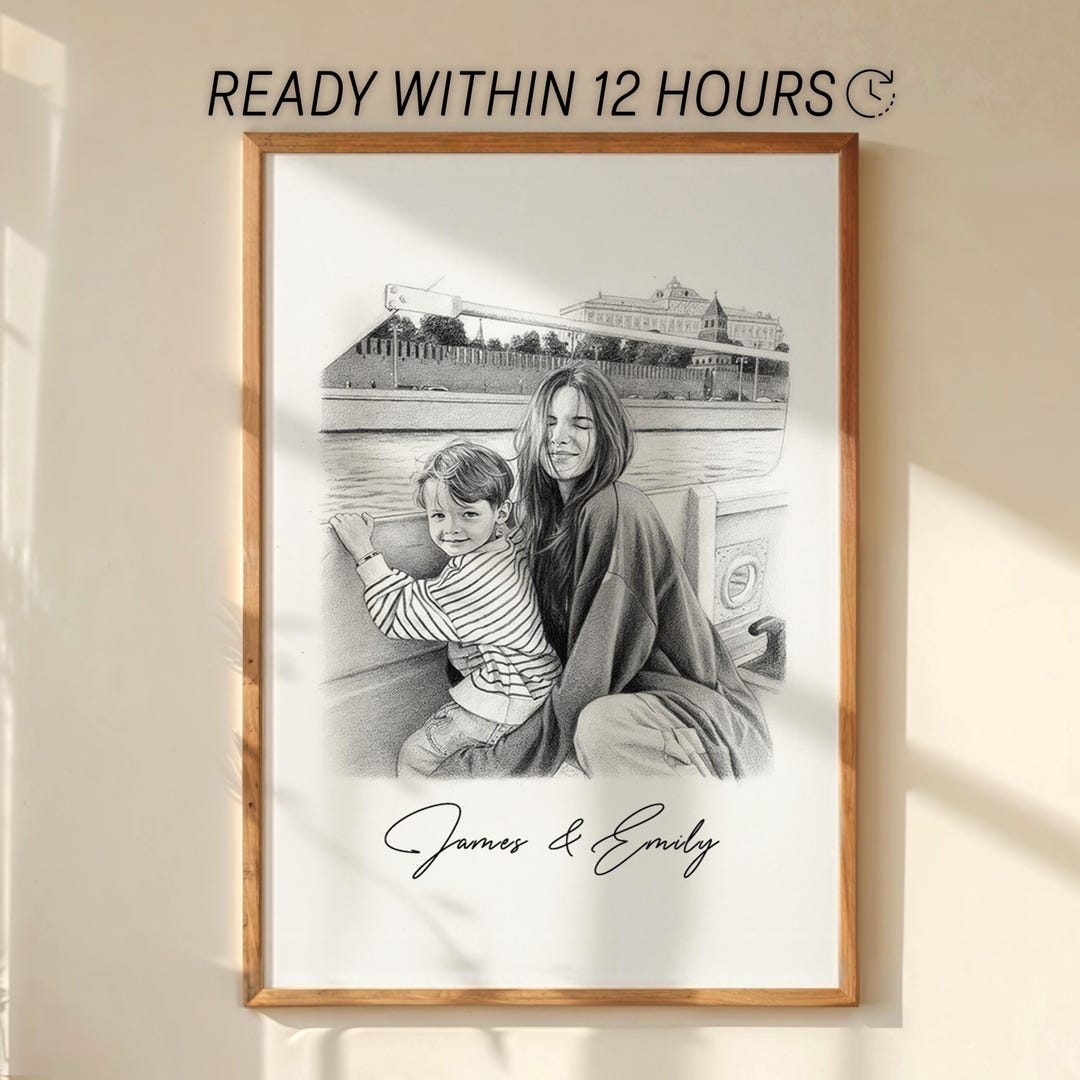 Custom Pencil Sketch Portrait – Couple, Siblings, Friends & Family ...