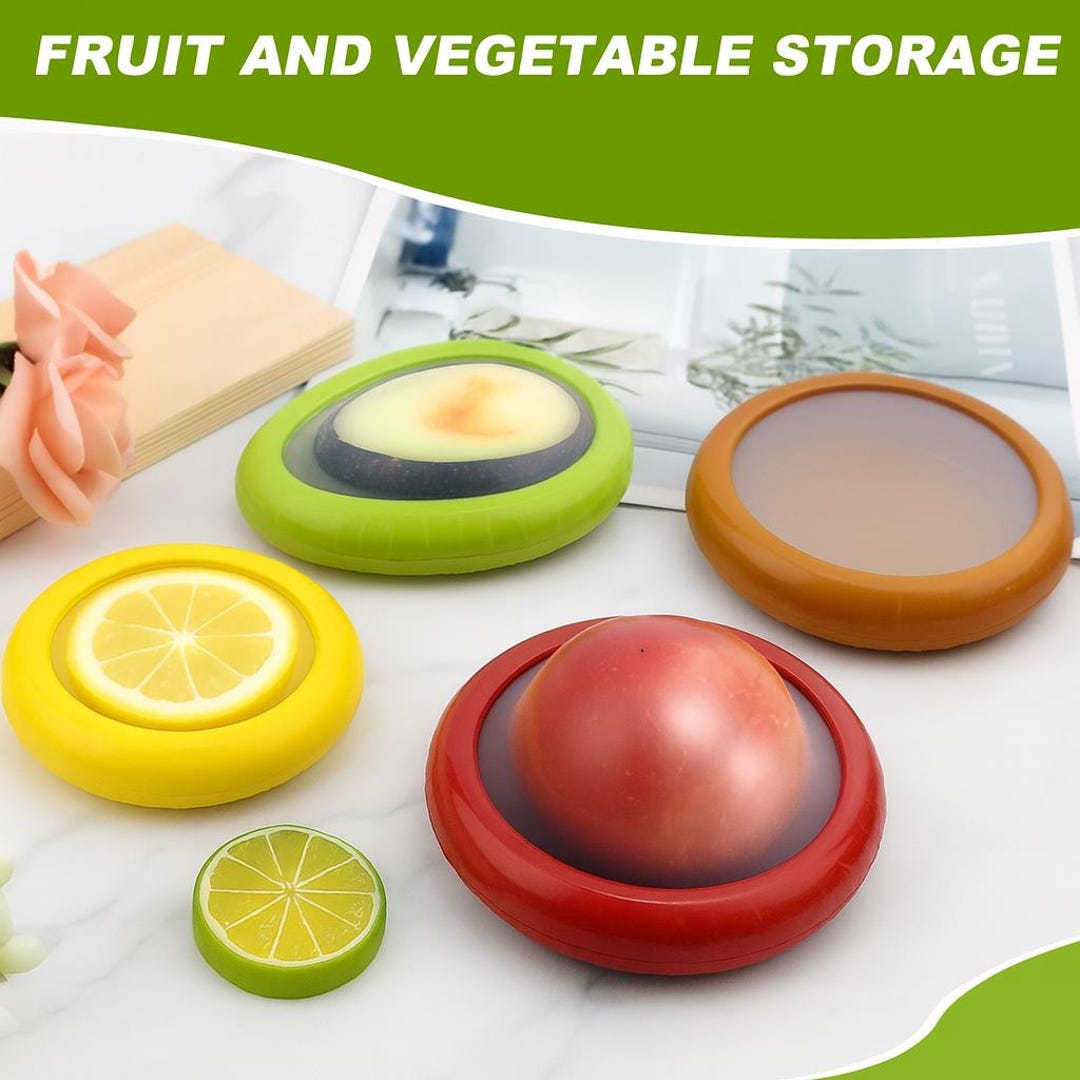 Reusable Silicone Food Saver Lids – Fruit & Veggie Storage Cover Set - Etsy