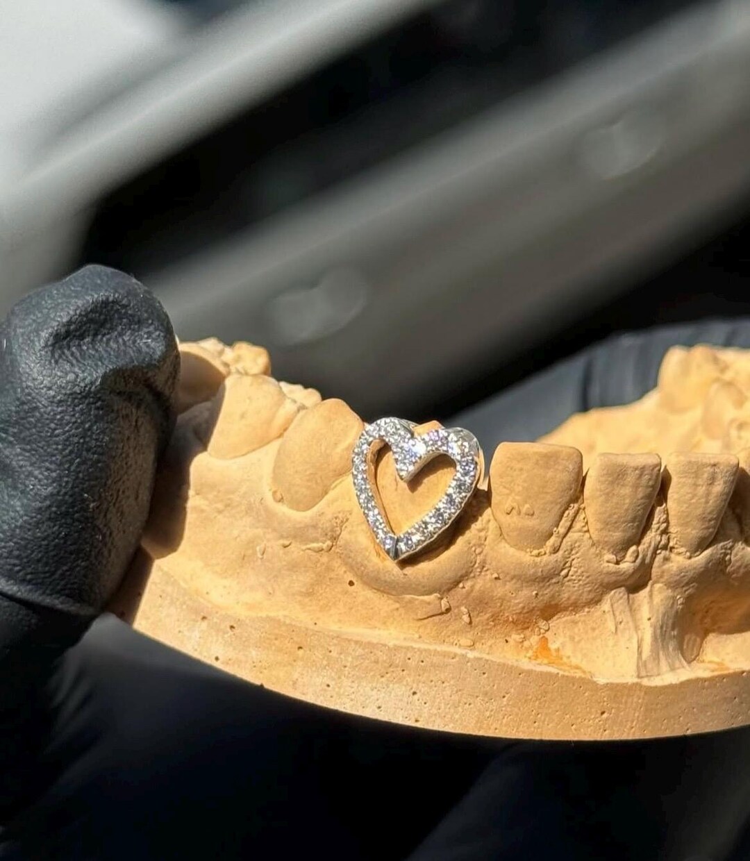 Iced Out Diamond Open Face Window Heart Cap– Custom Made Gold & Silver ...