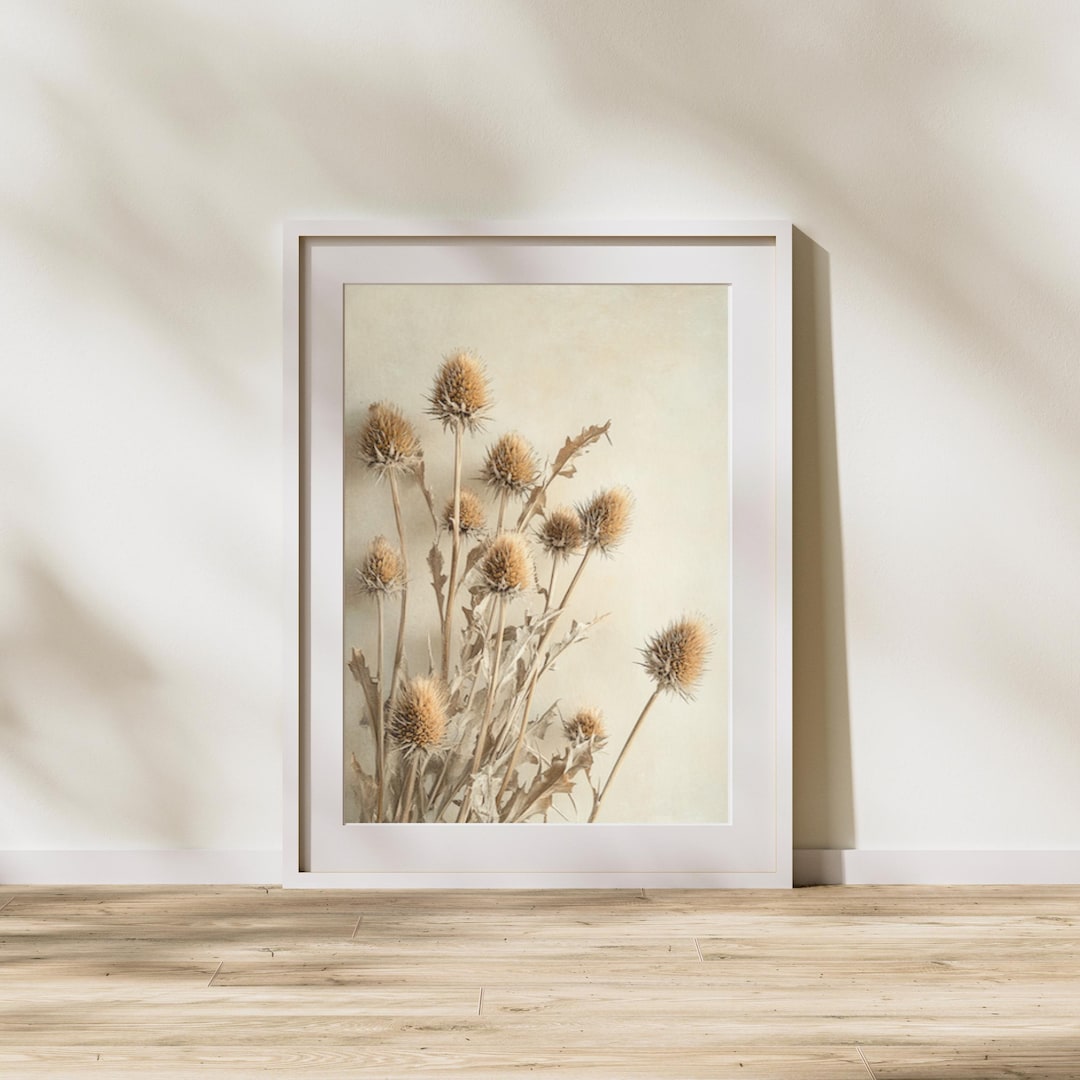 Thistle Poster Wildflowers Vintage Style • High-quality Art Print in ...