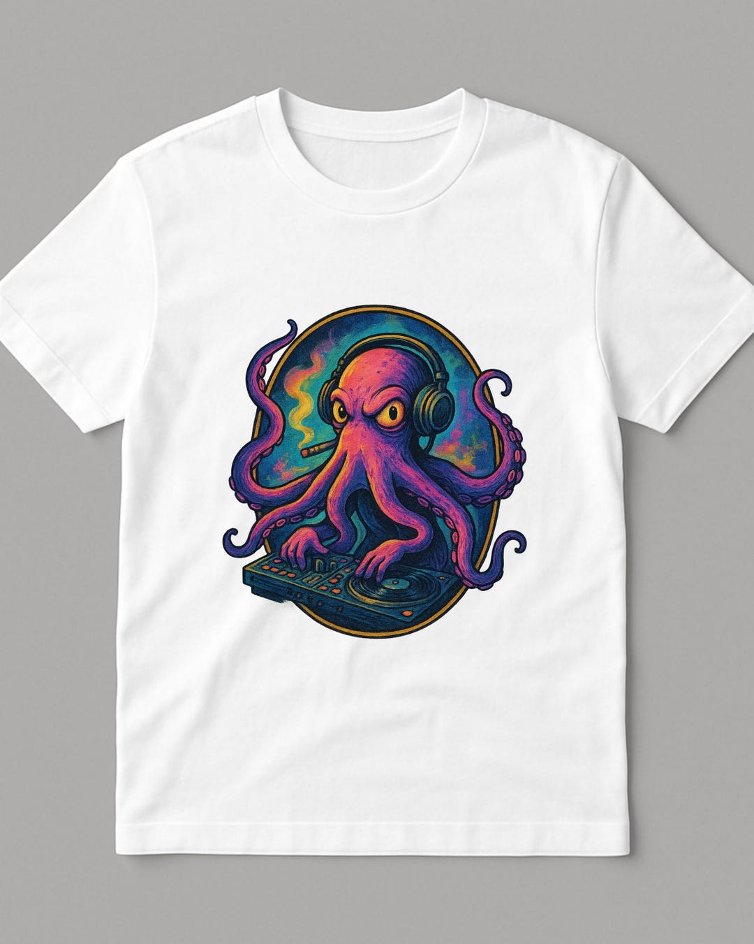 DJ Octopus Illustration | Psychedelic Music Lover Animal Art | Trippy ...